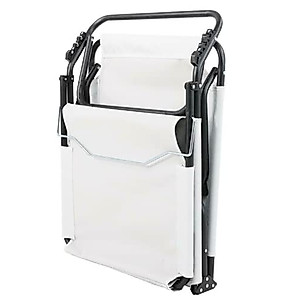 White Beach Lounge Chair for Patio, Beach, Poolside, Camping