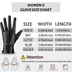 ISHISBEB Leather Gloves for Women Winter Warm Gloves Touch Screen Warm Wool Lined Texting Driving Gloves