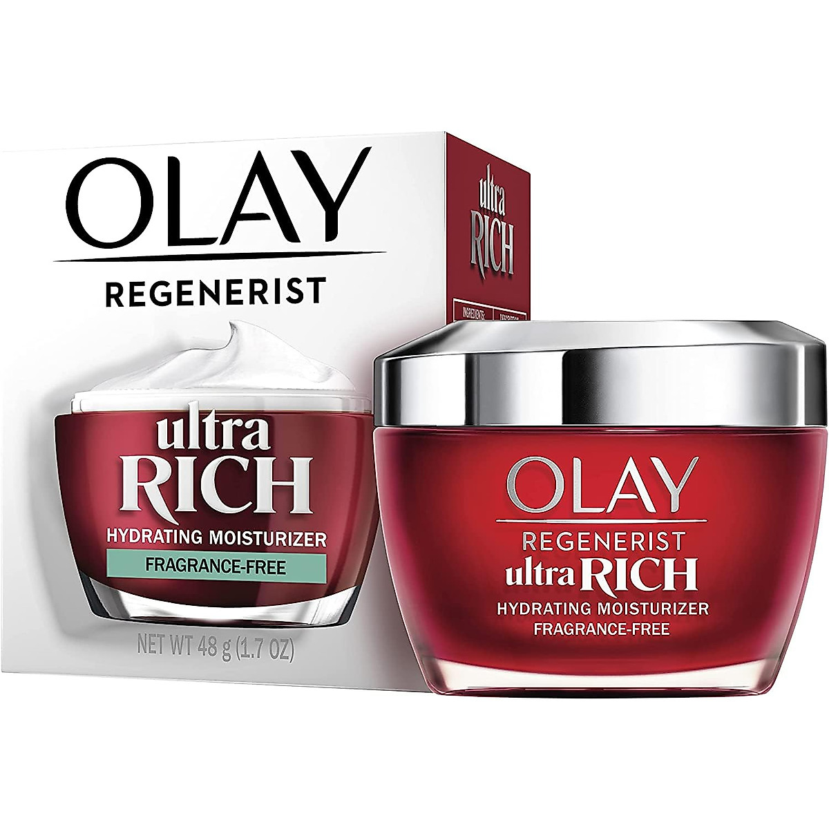 Ultra Rich ΟΙay Hydrating Moisturizer Face Cream FRAGRANCE FREE - 1.7oz (PACK OF 2)