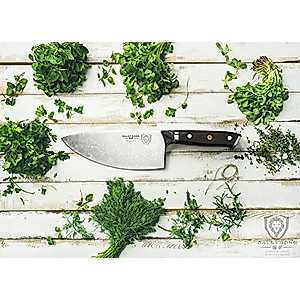 Dalstrong Shogun Elite Series Damascus Japanese AUS-10V Super Steel 67 Layers Rocker Vegetable Kitchen Knife, 7 Inches, Sheath Included