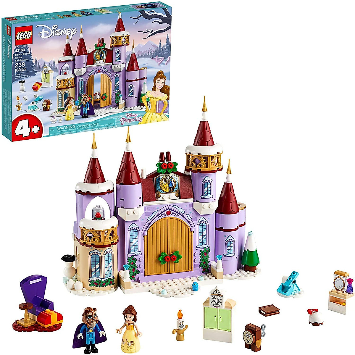 LEGO Disney Belle’s Castle Winter Celebration (43180) Disney Princess Building Kit; Makes a Great Birthday for Kids who Love Disney’s Beauty and The Beast (238 Pieces)