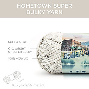 Lion Brand Yarn Hometown Yarn, Bulky Yarn, Yarn for Knitting and Crocheting, 3-Pack, Providence Pink