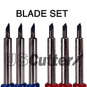 7-PC Kit - 6 Roland Type Vinyl Cutter Replacement Carbide Blades + Vinyl Weeding Cutting Hobby Knife