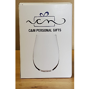 C M Show me your kitties stemless wine glass, Funny wine glass for cat lovers- 17 oz.