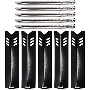 Criditpid Grill Replacement Parts for Dyna-Glo DGF510SBP, DGF493BNP, Grill Heat Plate Shields and Burner Tubes for Backyard Grill BY13-101-001-12, GBC1461W, BY15-101-001-02, BY14-101-001-02 Models.