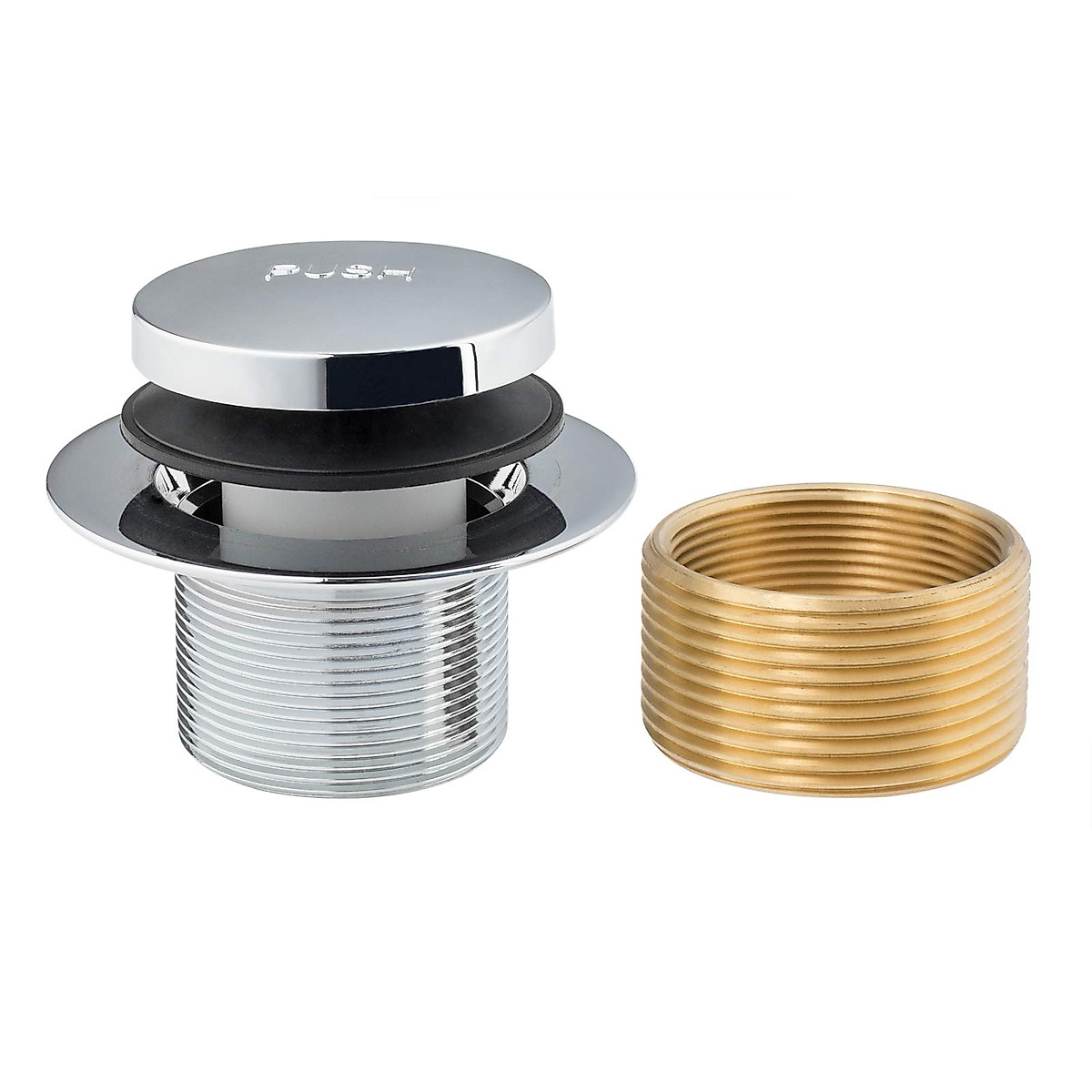 Artiwell Tip-Toe Tub Trim Set with Two-Hole Overflow Faceplate, Replacement Bath Drain Trim Kit with 2-Hole Overflow Faceplate and Universal Fine/Coarse Thread (Chrome Plated)