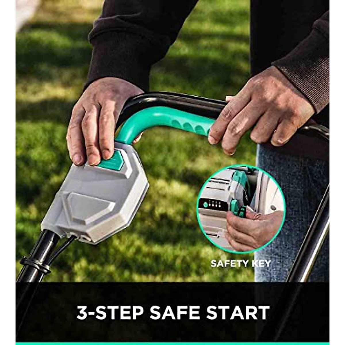 Litheli Cordless Lawn Mower 13 Inch & Impact Driver, 5 Heights, 20V Electric Lawn Mowers for Garden, Yard and Farm, with Brushless Motor, 4.0Ah Battery & Charger Included