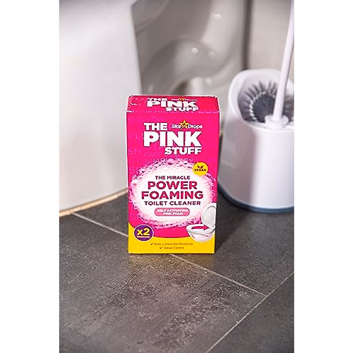 Stardrops - The Pink Stuff - The Miracle Power Foaming Toilet Cleaner - 2 Treatments - Self Activating Pink Foam
