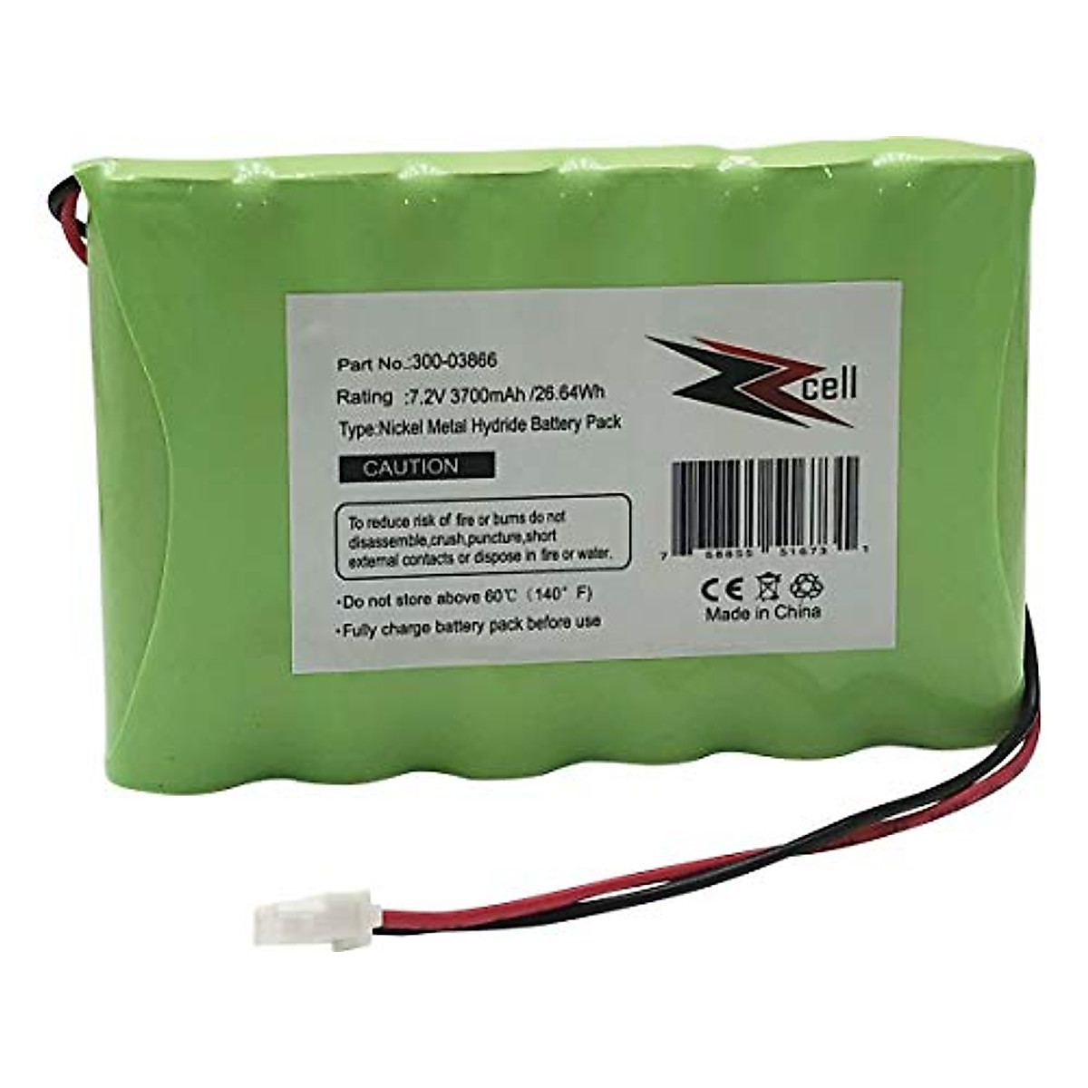 ZZcell® High Capacity Battery for 300-03866 Honeywell Alarm Lynx 5100, 5200, 5210, Lynx Touch 7000, Lyric Controller, Lyric Keypad LCP500-L, LYNXRCHKIT-SHA, OSA214, LCP500-4B, 7.2V, 3700mAh