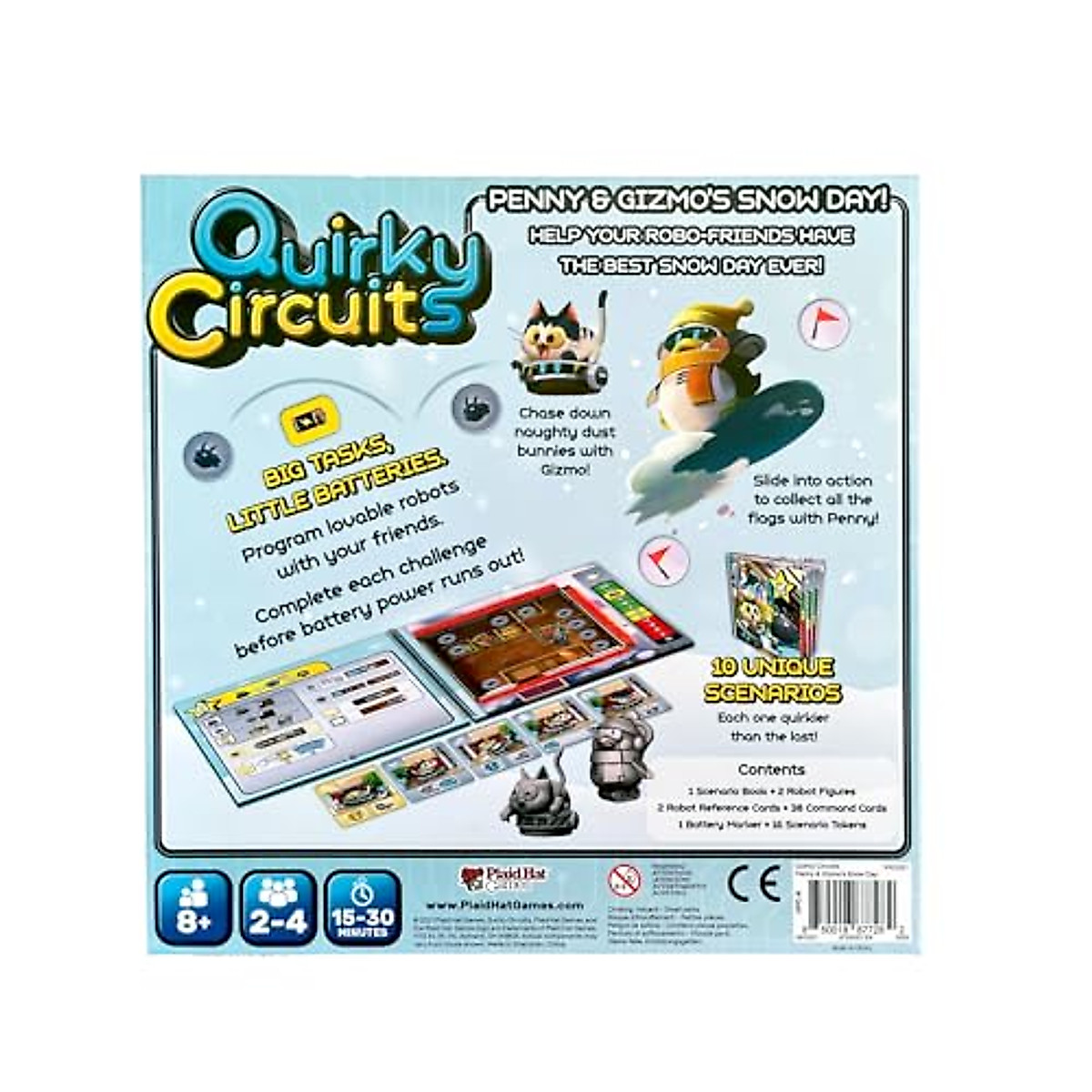 Plaid Hat Games Quirky Circuits: Penny and Gizmo's Snow Day – Cooperative Robot Programming Game for 2-4 Players, Ages 8+