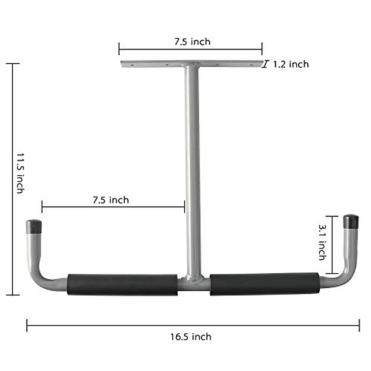 HOME RIGHT Overhead Garage Storage Rack, 16.5 Inch Heavy Duty Ceiling Double Storage Hooks Utility Hanger for Hanging Lumber Ladder Tool Bike & Other Bulky Items (4 Pack, Grey)