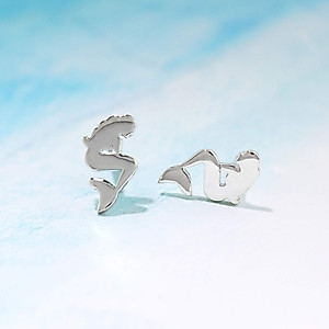 Boma Jewelry Sterling Silver Mermaid Stud Earrings