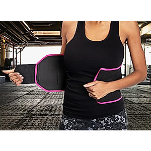 Mind Reader Waist Trainer Belt, Tummy Cincher for Exercise, Slimming Stomach Shaper for Men and Women, Sport Girdle, Neoprene, 30 in., Small, Pink