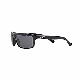 Arnette AN4207 Boiler Rectangular Sunglasses, Black/Grey Polarized, 61 mm