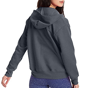 Hanes Women's EcoSmart Full-Zip Hoodie Sweatshirt, Slate Heather, Large