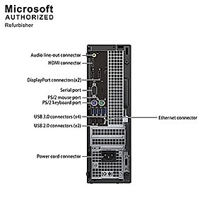 Dell OptiPlex 7050 Small Form Factor, Intel Core Quad i7 6700 up to 4.0 GHz, 16G DDR4, 1T SSD, 4K Support, WiFi, BT 4.0, DVDRW, DP, HDMI, Win 10 Pro 64-Multi-Language Support En/Sp/Fr(Renewed)