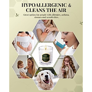 Veda Tinda Scent Vanilla Scented Candles Gift for Women, Beeswax Candles for Home Scented, Strong Scented Candle Keep Your Home Smell Heavenly, 7.4oz Over 55 Hours