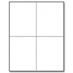 Perforated Paper, 4 Up 24# 8.5" X 11". Perforated in 4 Pcs. of 4.5" X 5.5". (1 Horizontal 1 Vertical). 500 Sheets. Ideal for W-2 and 1099 Tax Forms, and Much More. Working with Laser/Inkjet Printer.
