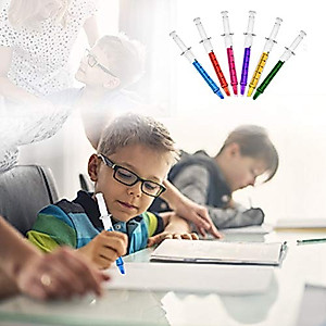 BestGrew® 4 Syringe Pens + 6 Syringe Highlighters Fluorescent Needle Watercolor Pen