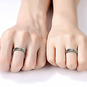 8mm Fidget Spinner Ring Stacking Rotating Anti Anxiety Rings Inspiration For Women Girls Men Minimalism 3 Color Fade Resistant Stainless Steel Jewelry Pormise Couple Best Friends Wide Band Birthday