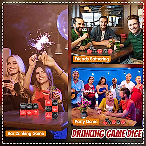 Hanaive 6 Pcs Party Drinking Bar Dice Game Resha Roulette Drinking Games Bachelorette Party Game for Adults White Elephant Gift Wedding Graduation Birthday(Get You Drink)