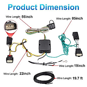 WATERWICH 4 Way Trailer Wiring Harness 56407 Compatible with Jeep Wrangler JL 2018-2023 and Jeep Gladiator 2020-2023, 4-Pin Trailer Hitch Wiring Harness