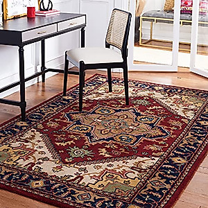 SAFAVIEH Heritage Collection 3' x 5' Red HG625A Handmade Traditional Oriental Premium Wool Area Rug