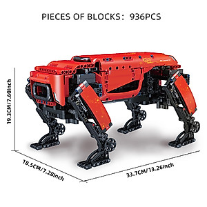 Mould King Robot Dog MK Dynamics Building Kits, MOC Building Blocks Set to Build, Gift for Kids Age 8+/Adult Collections Enthusiasts(936 Pieces with Motor/APP Remote Control)