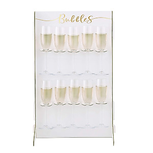 Ginger Ray Prosecco Champagne Bubbly Drinks Wall Drink Holder Wedding Party Decoration, 1.8 L x 39.0 H x 32.0 W (centimeters),White