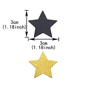 Glitter Five Stars Table Confetti Decor - Black Gold Wild One 1st Birthday Graduation Party Twinkle Stars Confetti Sequins Wedding New Years Party Confetti Sprinkles Decorations, 200pc