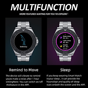 Loluka Smart Watch for Android Phones Answer/Make Calls SMS Reminder Exercise Smartwatch Compatible iPhone Stainless Steel Fitness Watch Men