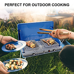 Camplux Propane Camping Stove 20,000 BTU, Camping Stoves 2 Burners with CSA Certification