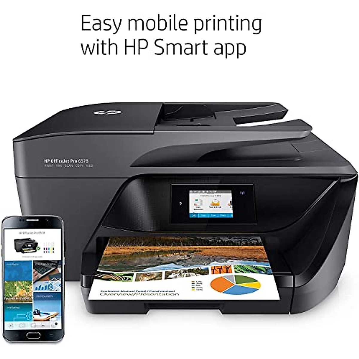 HP OfficeJet Pro 6978 All-in-One Wireless Printer, Copier, Scanner, Fax, Duplex 2-Sided Printing, Instant Ink, Compatible with Alexa, with XPI USB Printer Cable