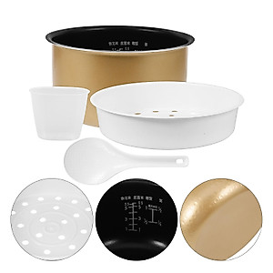 Hemoton Metal Cookware Household Rice Cooker Inner Pot Professional Rice Cooker Pot Electric Cooker Accessory Rice Cooker Aluminum Alloy Inner Pot, 3L Nonstick