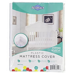 Abstract Fitted Plastic Mattress Cover for Portable Crib/Standard Crib (Standard Crib (28" x 52"))