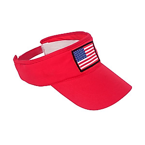 Bulk 24 Pack of Patriotic American Flag Sun Visor Hats