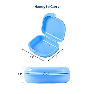 JMU Retainer Case with Vent Holes, Mouth Guard Case Denture Case(Teal)