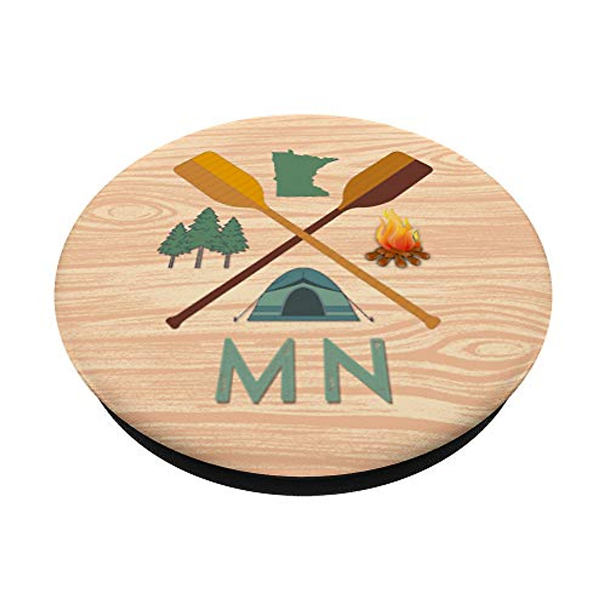 Minnesota Wood Grain Camping, Canoeing, and Hiking, Nature PopSockets PopGrip: Swappable Grip for Phones & Tablets