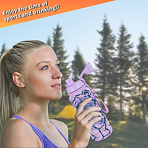 FECBK 4 Pack Sublimation Water Bottle Blanks 25 oz Sublimation Sports Water Bottles with Lid and Portable Rope Stainless Steel Insulated Sublimation Tumbler Blanks Flask for Sports Travel Gym, Purple