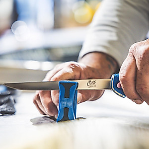 Cuda 6 Piece Fillet Knife Set | 4 Filleting Knives with Titanium Bonded Blade & Non-Slip Grips, Knife Sharpener & Prym1 Heavy Duty Case Included