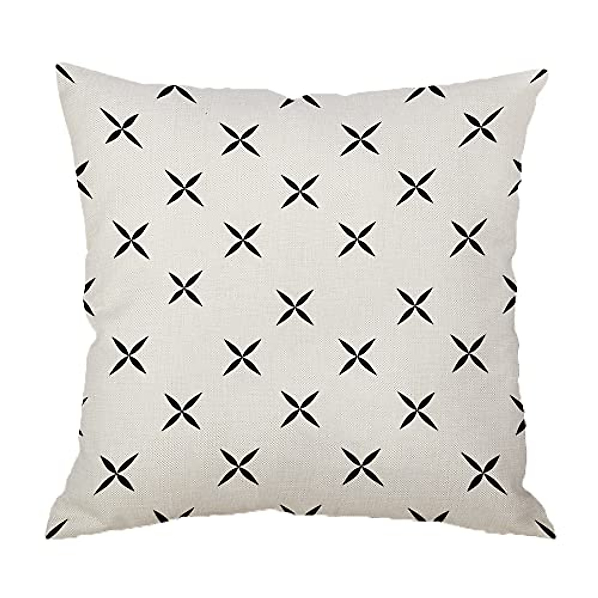 Outdoor Throw Pillow Covers 18x18 Waterproof Farmhouse Boho Spring Summer White Beige Black Patio Decorative Linen Square Modern Floral Line Geometry Stripe Courtyard Garden Sofa Chair Couch set of 4