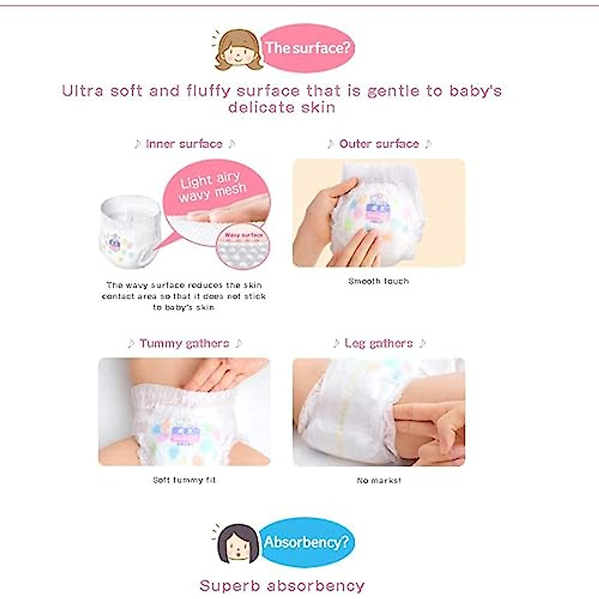 Pull Up Pants Size Medium (11-20 lbs) 58 Counts – Merries Pants Bundle with Americas Toys Wipes – Japanese Diaper Pants Safe Materials, Indicator Prevents Leakage, Soft for Tummy – Packaging May Vary