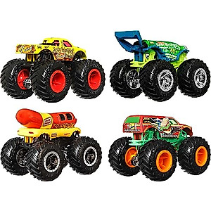 Hot Wheels Monster Trucks Set of 4 1:64 Scale Toy Trucks, Collectible Vehicles (Styles May Vary) (Amazon Exclusive)