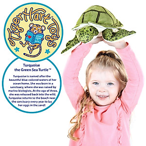 TigerHart Turquoise The Green Sea Turtle - 10 Inch Tortoise Stuffed Animal Plush