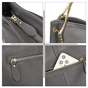 YALUXE Genuine Leather Shoulder Bag Stylish Womens Crossbody Travel Fashion Chain