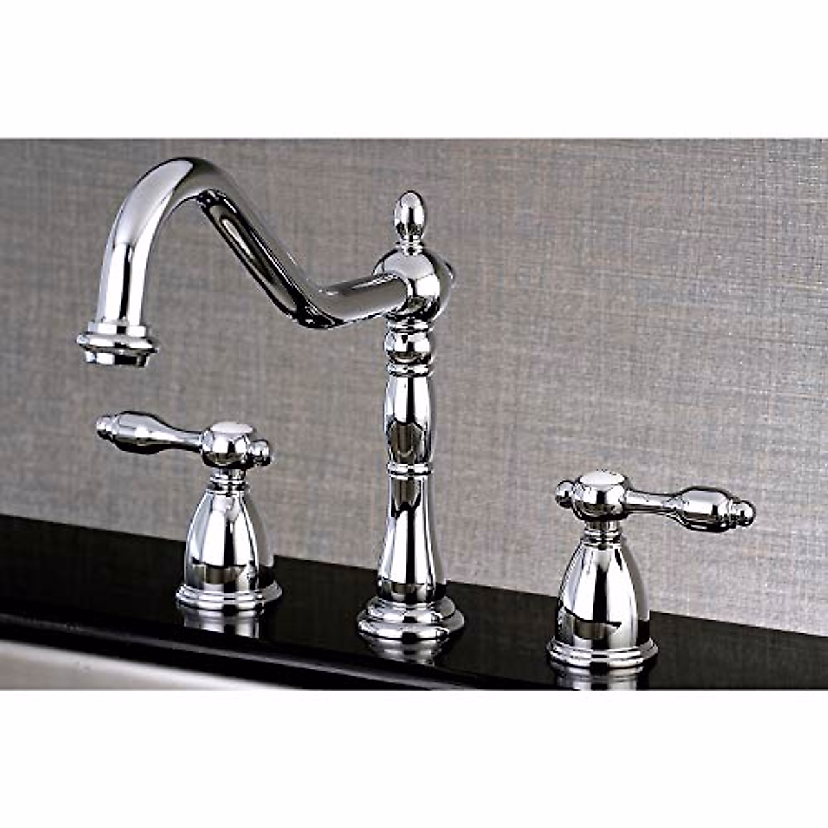 Kingston Brass KB1791TALLS Tudor 8 Inch Center Kitchen Faucet Without Sprayer, Polished Chrome, 8-1/4 inch in Spout Reach, Polished Chrome
