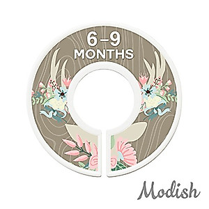 Modish Labels Baby Clothes Size Dividers, Baby Closet Organizers, Size Dividers, Baby Closet Organizers, Closet Dividers, Clothes Organizer, Girl, Woodland, Deer, Boho, Flowers, Floral Antlers (Baby)
