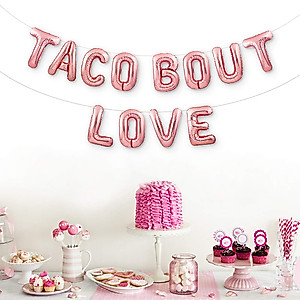 Big TACO BOUT LOVE Balloons Bachelorette Party Decorations Kit - Bridal Shower Party Balloons & Supplies - Hen Party Decorations Set