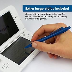 New 3DS XL Case by TAKECASE - Compatible with New 2DS XL - Travel Carrying Case Includes XL Stylus, Protective Hard Shell, 16 Game Storage, Accessories Pouch - Blue/Black [UPDATED FEB 2018]