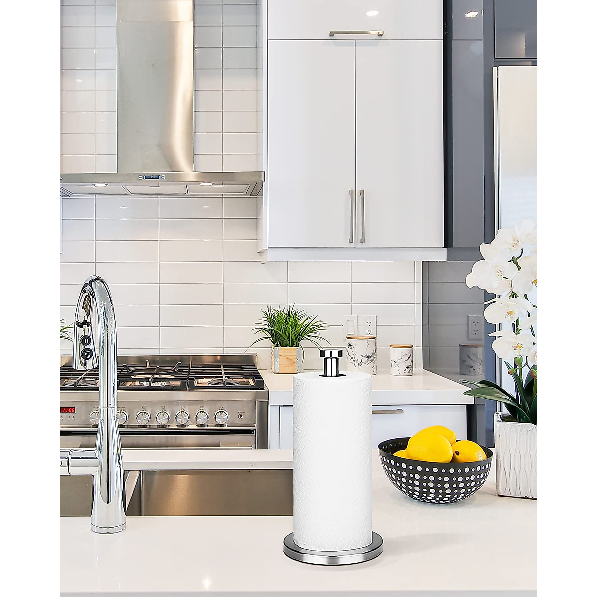 Paper Towel Holder Countertop,AFAXINRIE Paper Towel Holder，Stainless Steel Countertop Paper Towel Holder